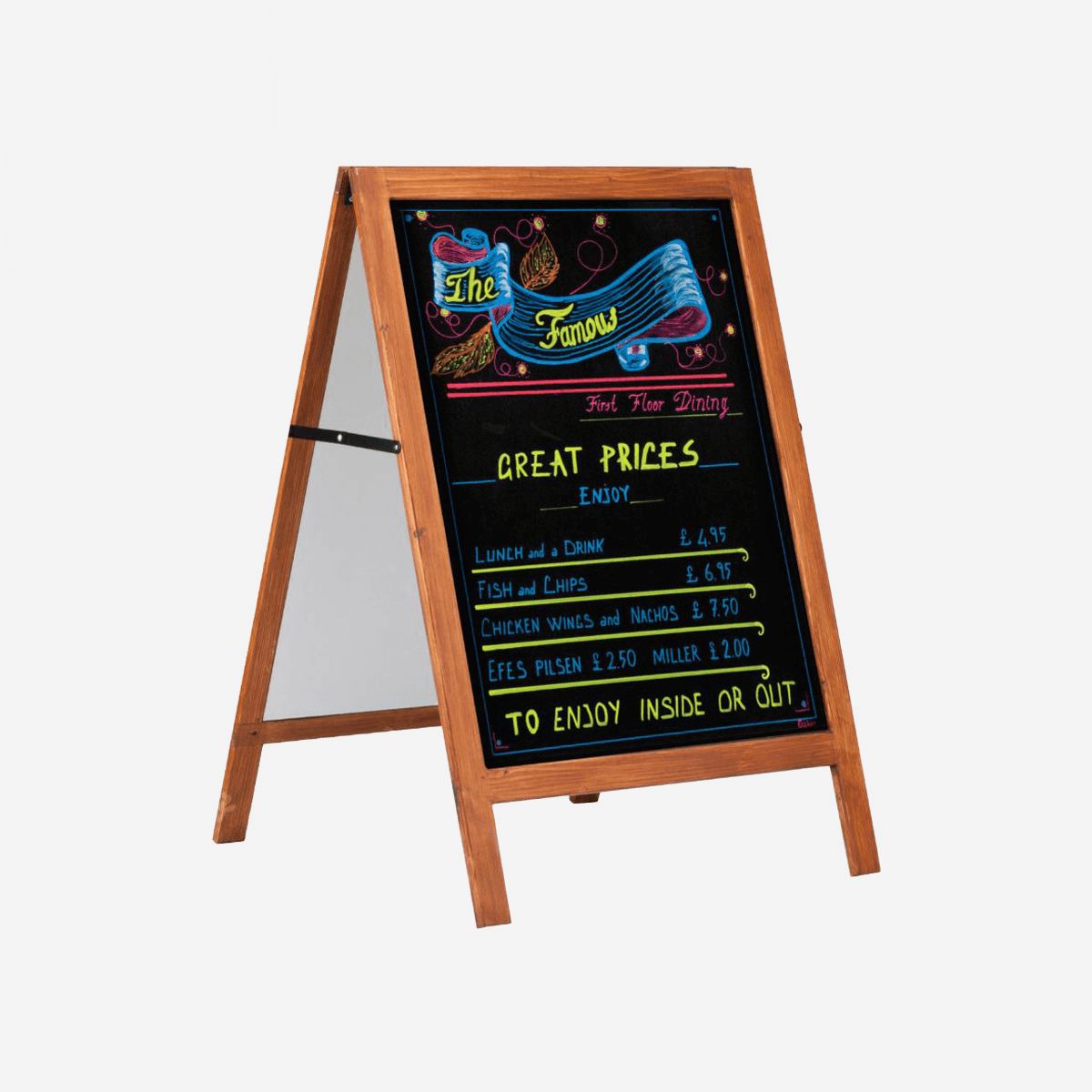 Drveni A-stalak 600 x 800 mm piši-briši - Cijena